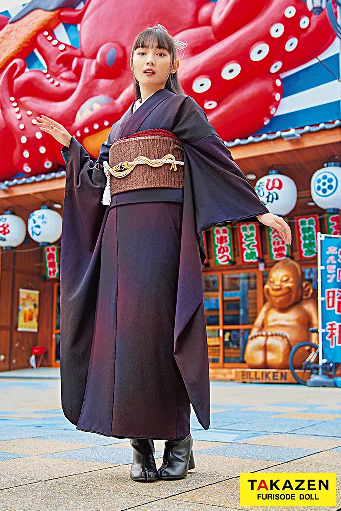 ヴィンテージスタイル エンジ 無地 ノスタルジック シンプル かっこいい 個性的 ブーツスタイル【通販可】25031｜成人式振袖・卒業式袴レンタル・前撮りなら【TAKAZEN】大阪（梅田 ...